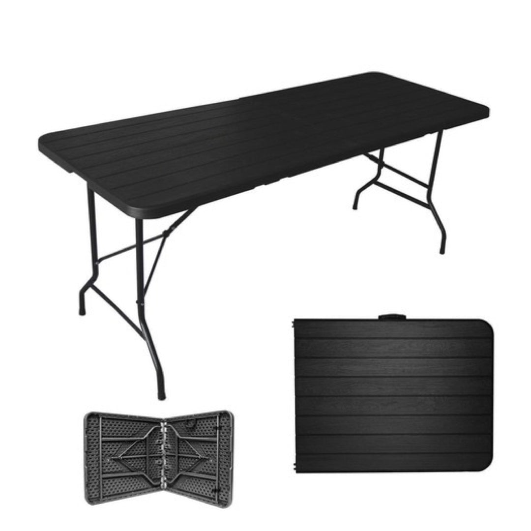 Mesa Plegable Banquetera Grande Panamá Negra - Plastihogar